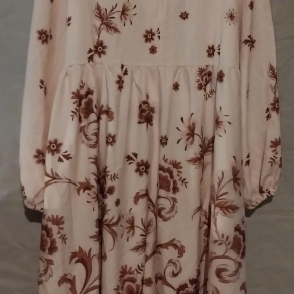 SHEIN | Dresses | Shein Floral Print Dress Cream And Apricot | Poshmark
